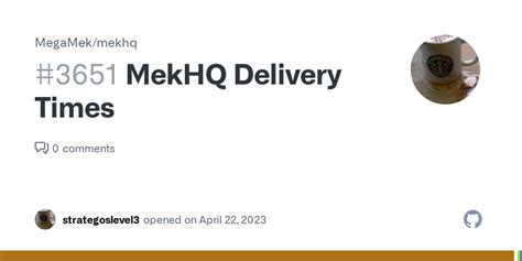mekhq delivery times · issue 3651 · megamek mekhq · github