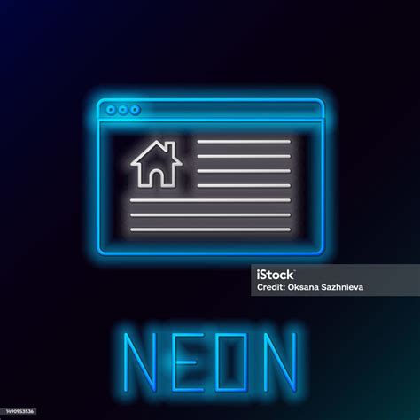 빛나는 네온 라인 텍스트가 있는 매달린 기호 온라인 판매 아이콘은 검은색 배경에 분리되어 있습니다 Sale이라는 문구가 있는