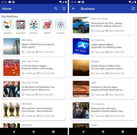 a simple news app with mvvm