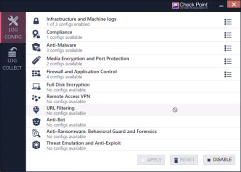 collecting logs in the gui tool cpinfoui exe