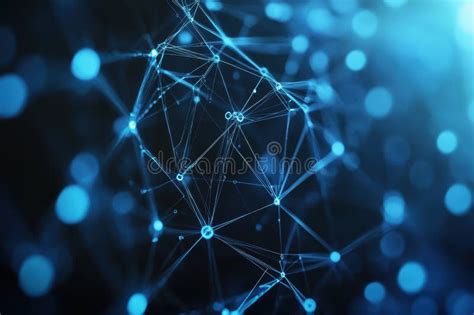 Abstract Blue Network Structure With Glowing Nodes Stock Illustration Illustration Of Nodes
