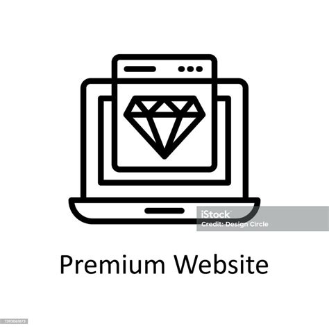 프리미엄 웹 사이트 벡터 개요 아이콘 디자인 일러스트레이션 흰색 배경 Eps 10 파일에 크리에이티브 프로세스 기호 0명에 대한 스톡 벡터 아트 및 기타 이미지 Istock