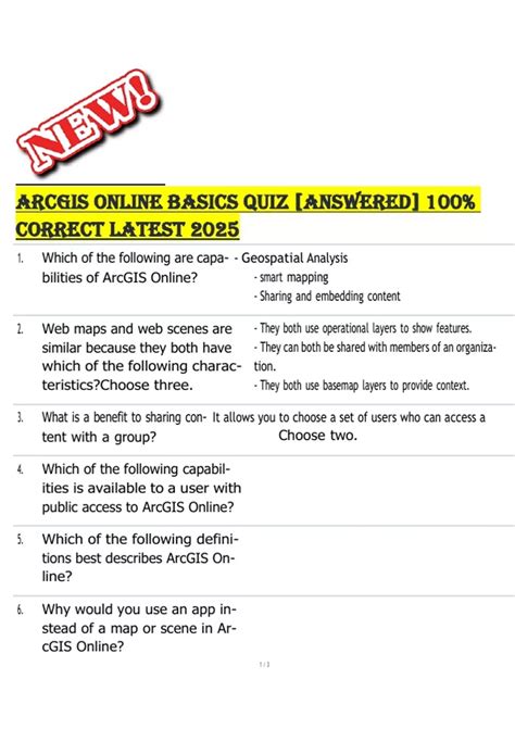Arcgis Online Basics Quiz Answered 100 Correct Latest 2025 Arcgis Stuvia Us