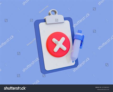3d Minimal Document Cancellation Document Error Stock Illustration 2272865003 Shutterstock