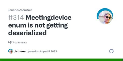 Meetingdevice Enum Is Not Getting Deserialized · Issue 314 · Jericho
