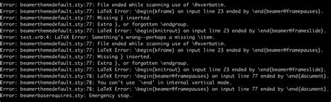 beamer latex only and uncover don t seem to mix well with code chunks