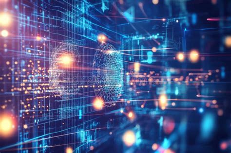 An Abstract Futuristic Representation Of Quantum Computing Featuring