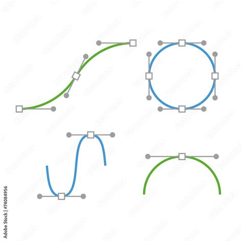 Bezier Curve Icons Set Designer Work Tools Vector Stock Vector Adobe Stock