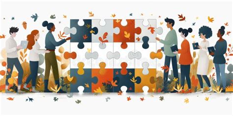 Group Of Business People Assembling Jigsaw Puzzle And Represent Team