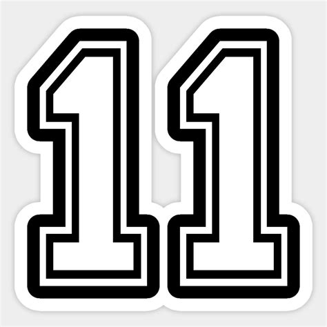 Number 11 Eleven Sticker Number 11