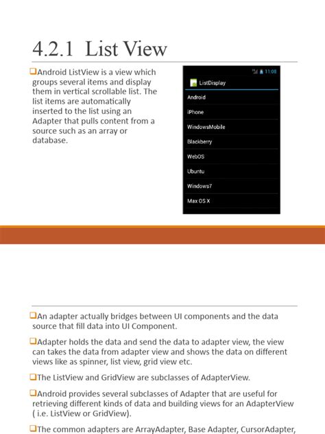 List View Pdf Android Operating System Java Programming Language