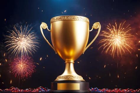 Premium Ai Image Explosive Success Visualized Winner Trophy And