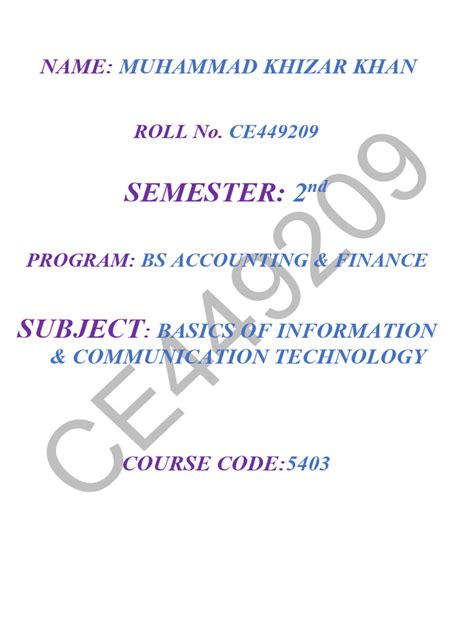 5403 Ict Assignment No1 Pdf Touchscreen Computer Memory