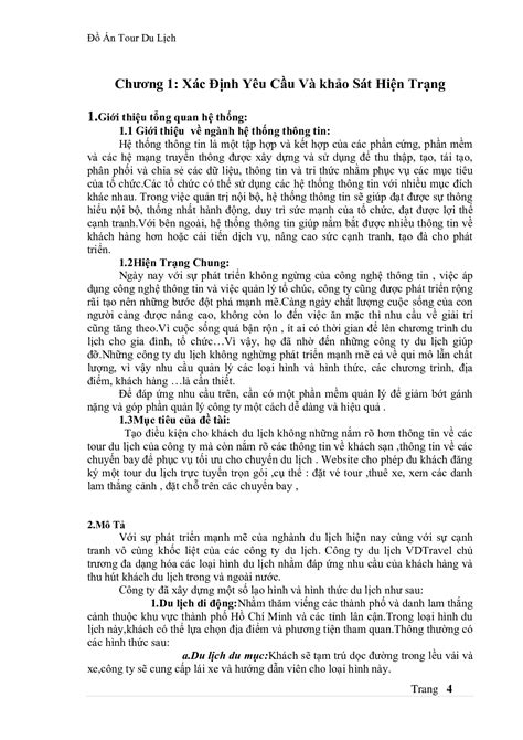 Đồ án quản lý tour du lịch PDF