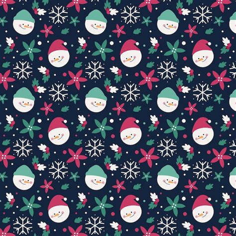 손으로 그린 평면 크리스마스 패턴 디자인 무료 벡터