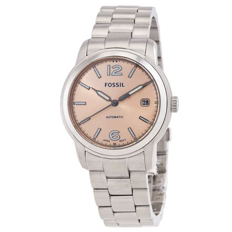 Fossil Heritage Automatic Rose Gold Dial Ladies Watch Me3247 796483596603 Watches Heritage