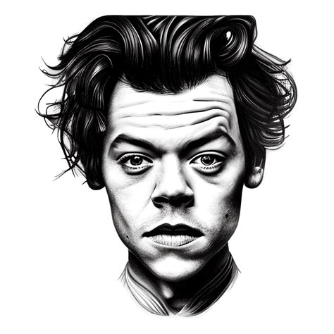 Harry Styles Black And White Drawing