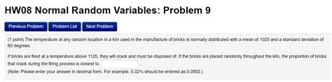 Solved Hw08 Normal Random Variables Problem 9 Previous