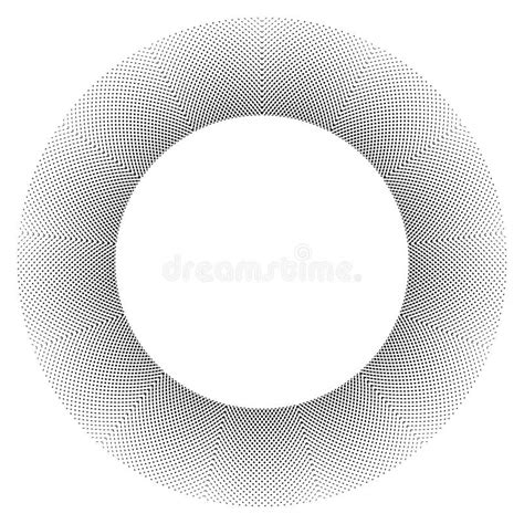 Radial Halftone Geometric Circular Dots Pattern For Circle Frame Stock
