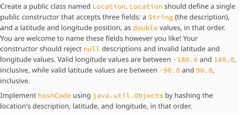 Solved Create A Public Class Named Location Location Should