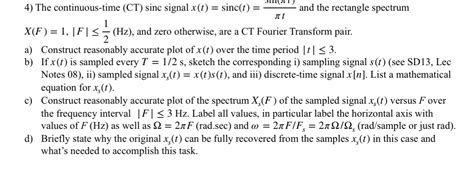 The Continuous Time Ct ﻿sinc Signal