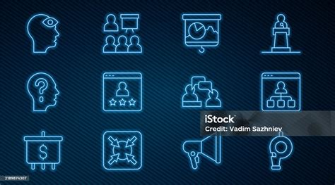 세트 라인 휘파람 온라인 교육 차트가있는 칠판 고객 제품 평가 머리 물음표 남자 세 번째 눈 두 앉아있는 남자 이야기 및 교육 프리젠 테이션 아이콘 벡터 3에 대한 스톡