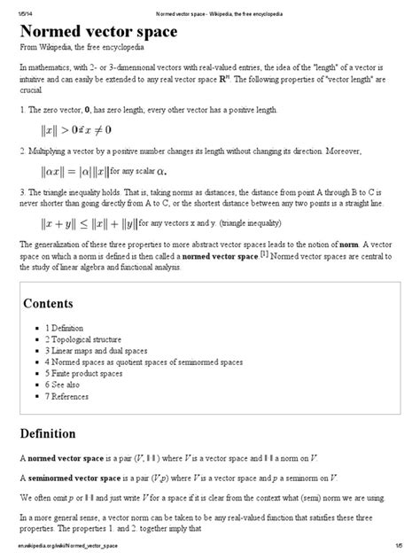 Normed Vector Space Pdf Norm Mathematics Vector Space