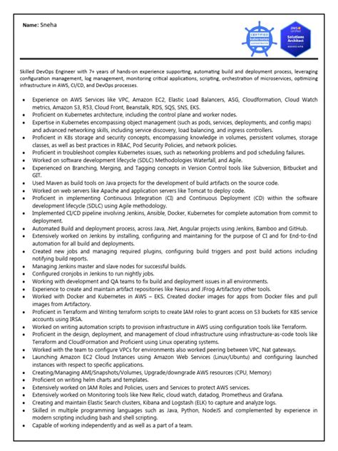 sneha resume pdf amazon web services cloud computing