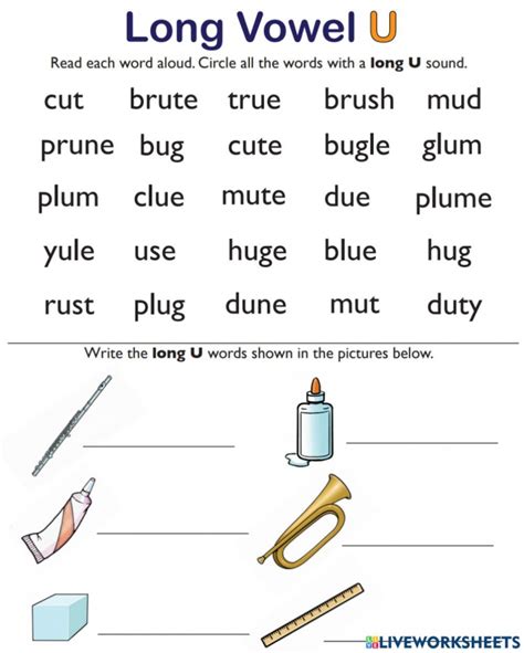 Long “u” Sound Worksheets 99worksheets