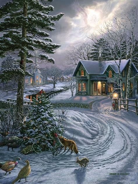 Создать мем художник James Meger пейзаж зимний картина зимняя сказка Картинки Meme