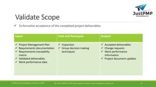 Project Scope Management,PMP Chapter 5,PMBOK,PMP Exam Preparation training | PPT