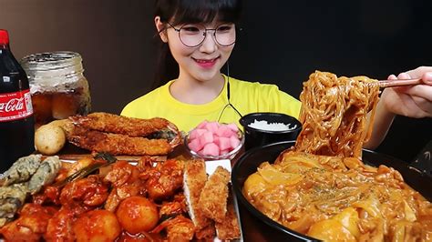 Sub두찜 한우사골이 들어간 곰도리탕 꾸덕 로제찜닭 먹방새우튀김 치즈볼 돈까스 김말이 Spicy Rose Jjimdak Mukbang Asmr Eating