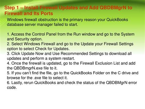 Ppt Getting The Qbdbmgrn Not Running On This Computer Issue Do This