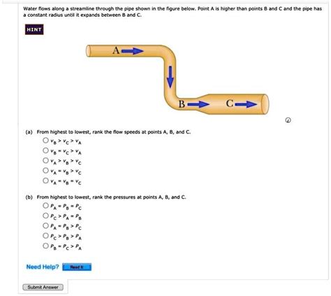 [get answer] water flows along a streamline through the pipe shown in