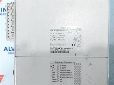 Siemens Siprotec 7sd6101 4bb29 0bj0ee Line Differential Protection Relay Alvi Marine