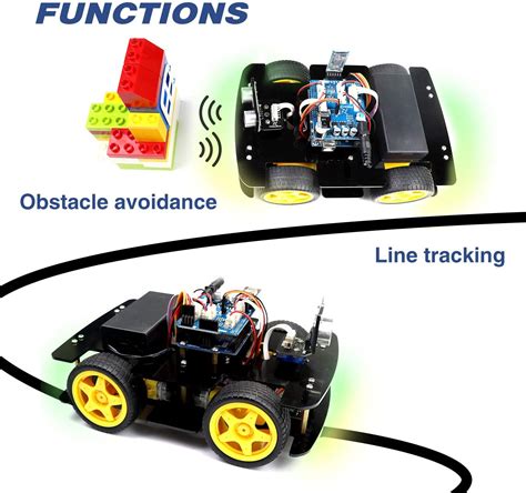 FREENOVE WD Car Kit Compatible With Arduino IDE Line Tracking Obstacle Avoidance