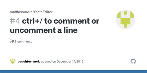 Ctrl To Comment Or Uncomment A Line Issue Mattiasnordin StataEditor GitHub