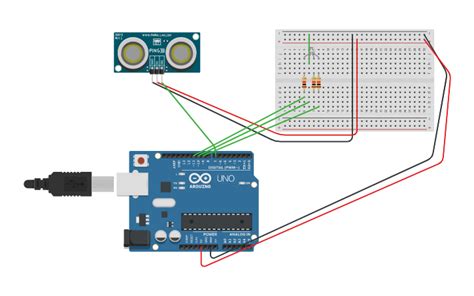Circuit Design Ultrasonic Sensor And Rgb Led Tinkercad