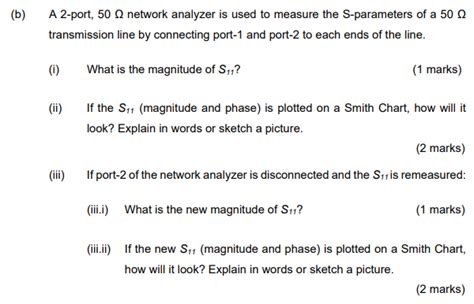 Solved A 2 Port 50Ω Network Analyzer Is Used To Measure The