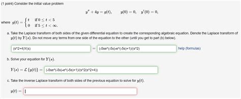 solved 1 point consider the initial value problem y 4y