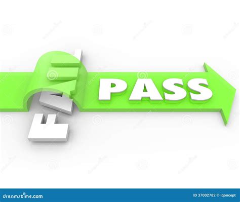 Pass Vs Fail Arrow Over Word Grade Test Quiz Result Stock Illustration Illustration Of Grade