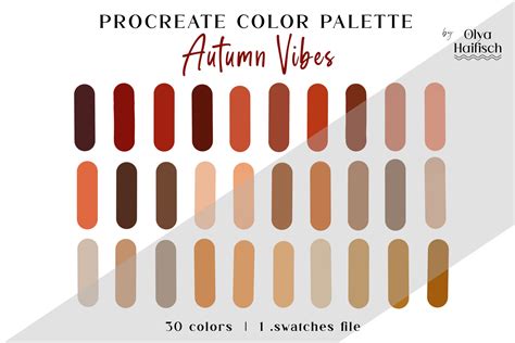 Autumn Procreate Color Palette Fall Procreate Swatches By Olya Haifisch TheHungryJPEG