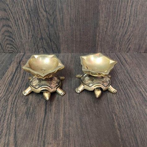 Brass Tortoise Deepa Pair Brass Tortoise Deepa Pair