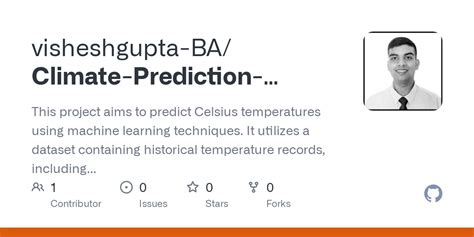 Github Visheshgupta Ba Climate Prediction Model For Temperature