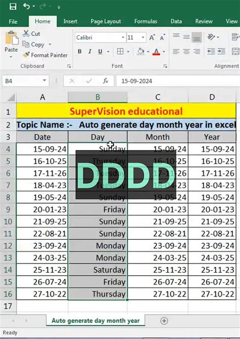 extract day month year in excel shorts advanceexcel exceltips