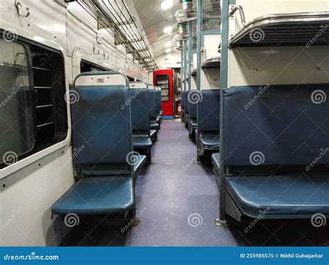 Interior In Passenger Train Of Indian Railways Stock Image Image Of