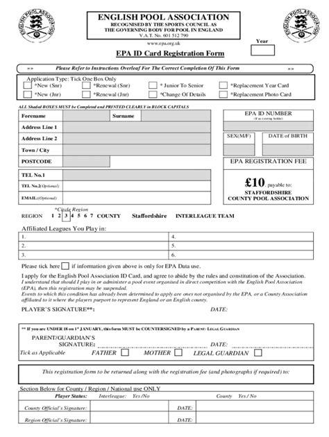 Fillable Online Fillable Online Epa Org Epa Id Card Registration Form Fax Email Print Pdffiller