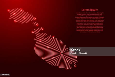 미래의 동심원 빨간색 원과 배너 포스터 인사말 카드에 대한 빛나는 별에서 몰타 지도 0명에 대한 스톡 벡터 아트 및 기타 이미지