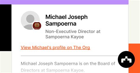 Michael Joseph Sampoerna Non Executive Director At Sampoerna Kayoe The Org