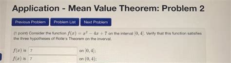solved application mean value theorem problem 2 previous